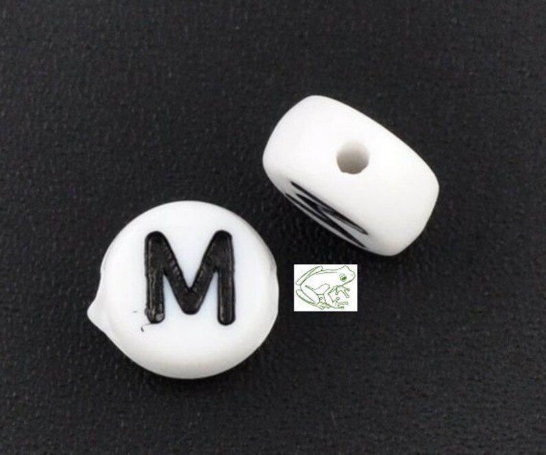 Letter Bead: M Beads Set of 25 7mm Alphabet Bead ABC - Etsy