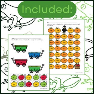 Single-digit Addition With Fall Themes Acorns, Squirrels, Haybales, Set ...