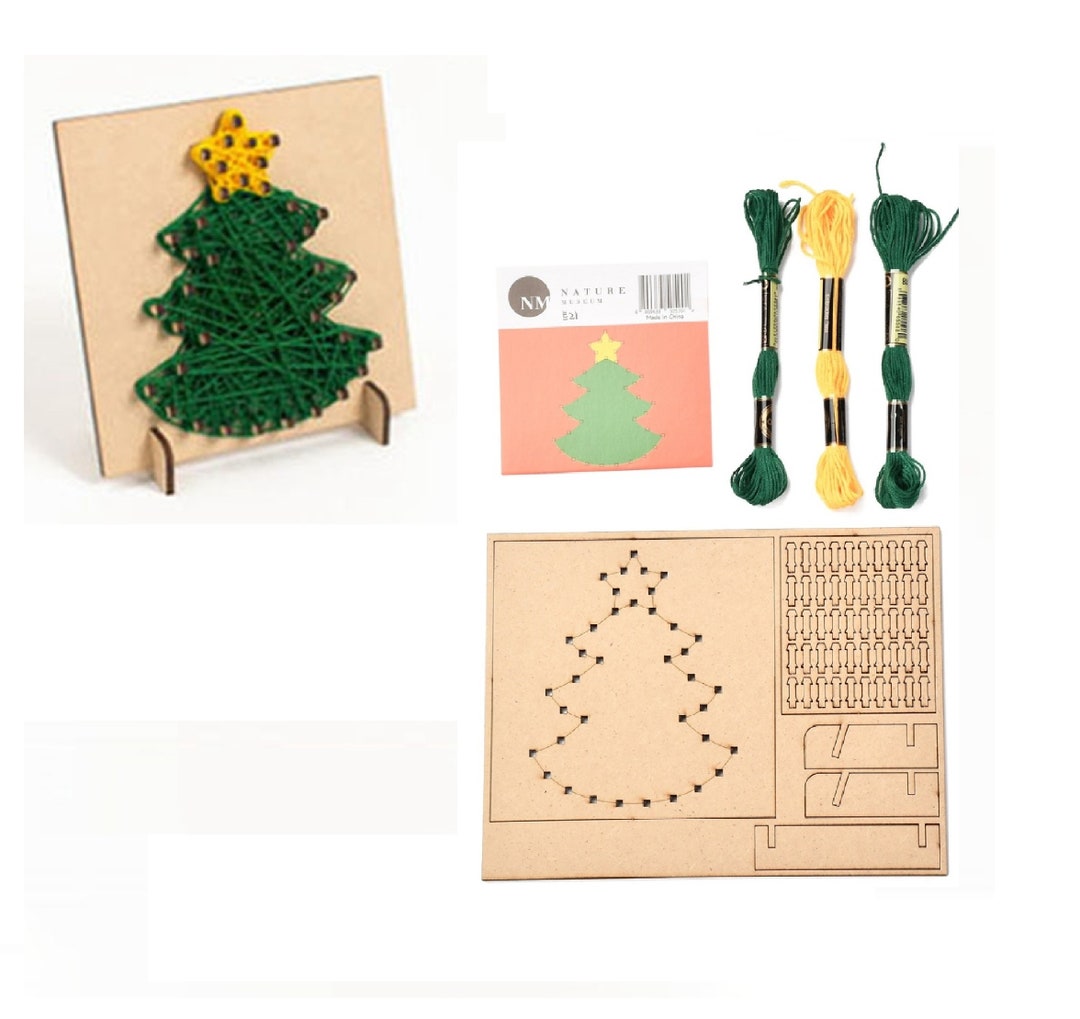 Christmas Tree String Art Craft Kit With Art Board, Pegs, String, Stand ...