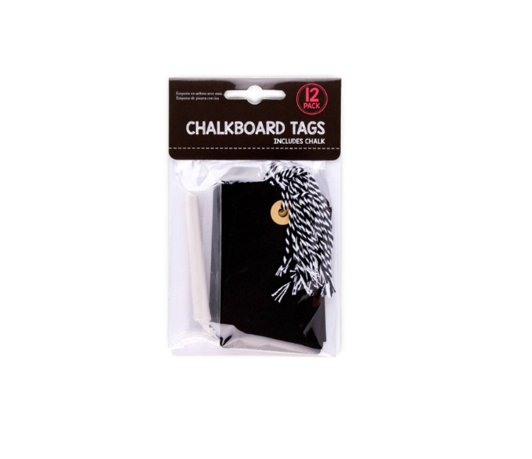 Chalkboard Tags With a Stick of Chalk Set of 12 Great for - Etsy