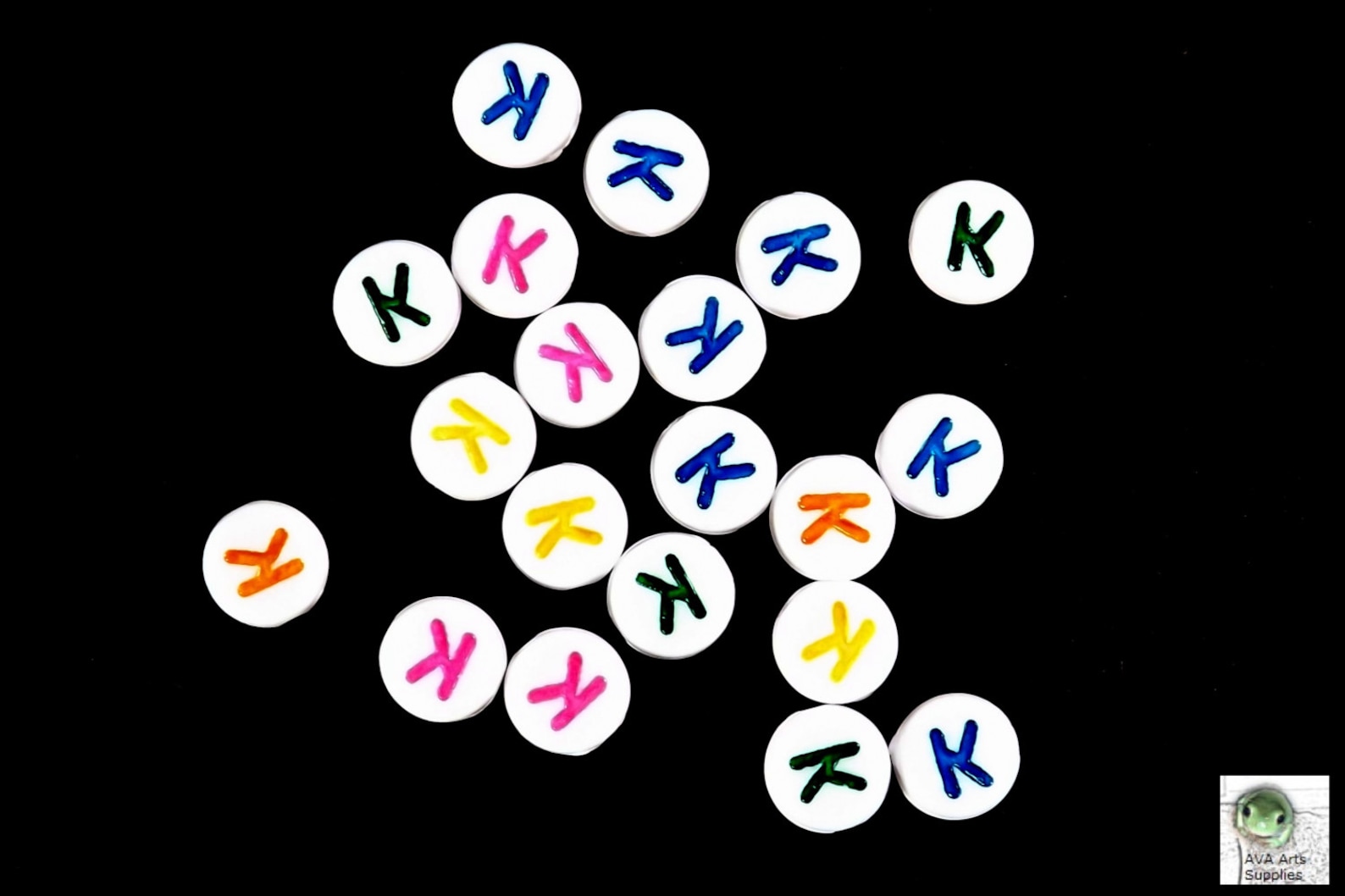 Letter Bead: K Beads Set of 25 7mm Alphabet Beads Colorful | Etsy
