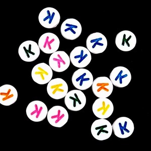 Letter Bead: K Beads Set of 25 7mm Alphabet Beads Colorful - Etsy