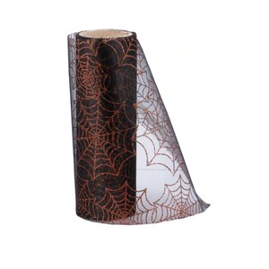 Black Tulle Roll With Glitter Spider Webs, 3 Yards, Great for Your Fall ...