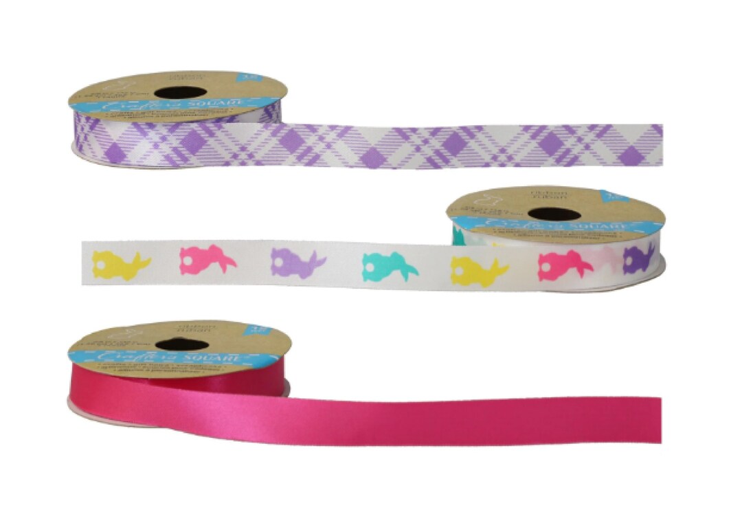 Easter Bunny Ribbon Set With Colorful Bunnies With Cotton - Etsy