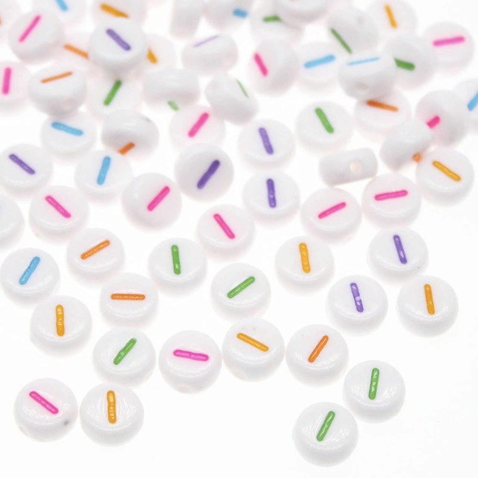 Letter I Beads Set of 25 7mm Alphabet Beads Colorful - Etsy