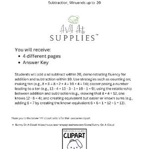 Summer Math Subtraction Worksheet, Koalas at the Beach, 4 Printable ...