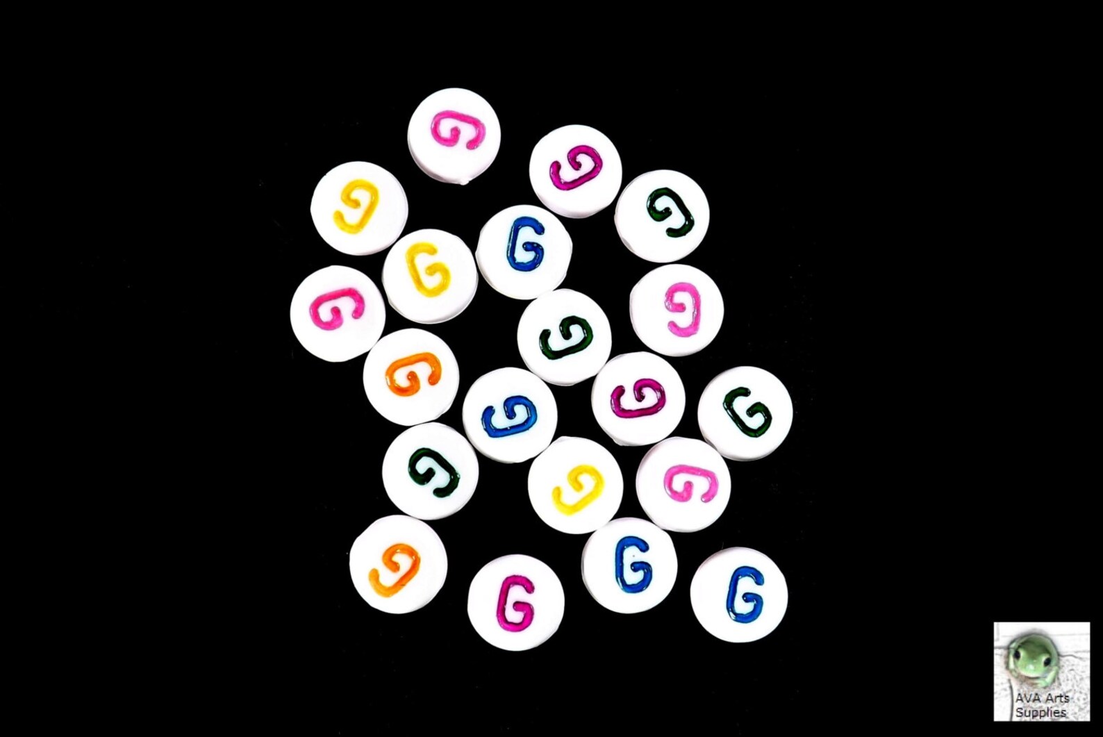 Letter bead: G beads Set of 25 7mm Alphabet Bead Colorful | Etsy