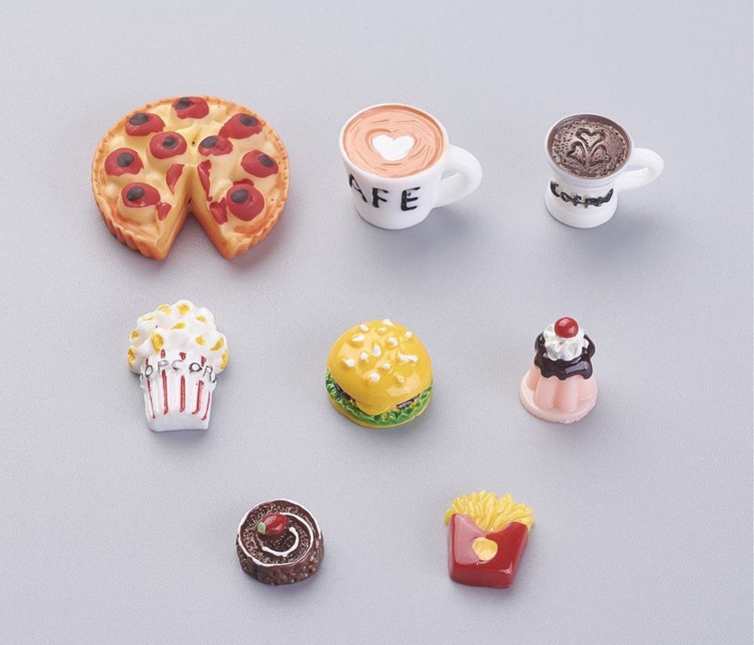 Miniature Resin Food Set Cabochons, Comes With 40 Pieces French Fries ...