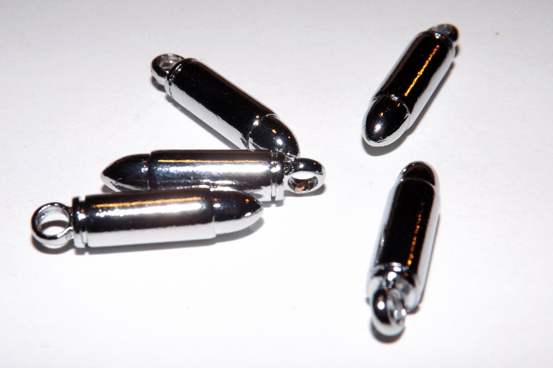 Bullet Charms Set of 5 5x24mm Ammo Ammunition Hunter - Etsy