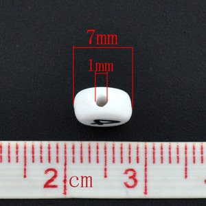 Number Bead: 4 Beads, Set of 25, 7mm, Acrylic Number Bead, Number 4 ...