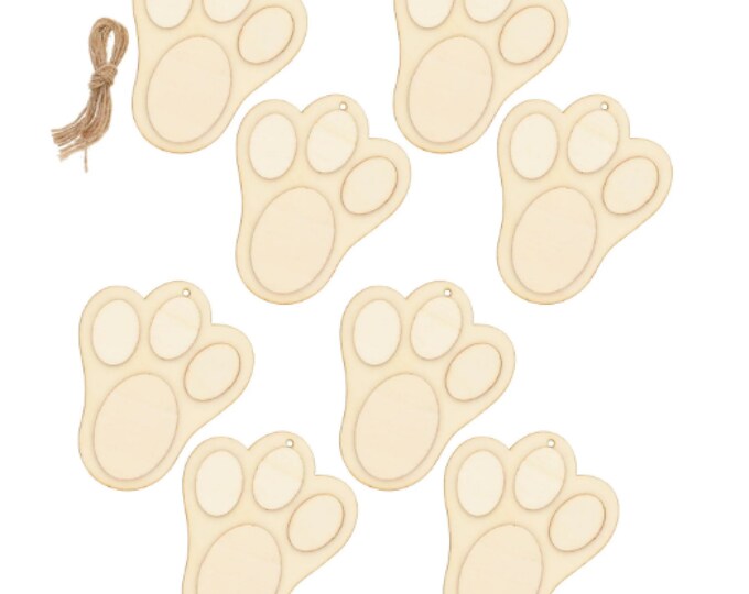 Bunny Paw Print Wooden Blank Ornament, 3 7/8in X 3 1/4in, Set of 8 - Etsy Bunny Paw Print Wooden Blank Ornament, 3 7/8in X 3 1/4in, Set of 8 - Etsy