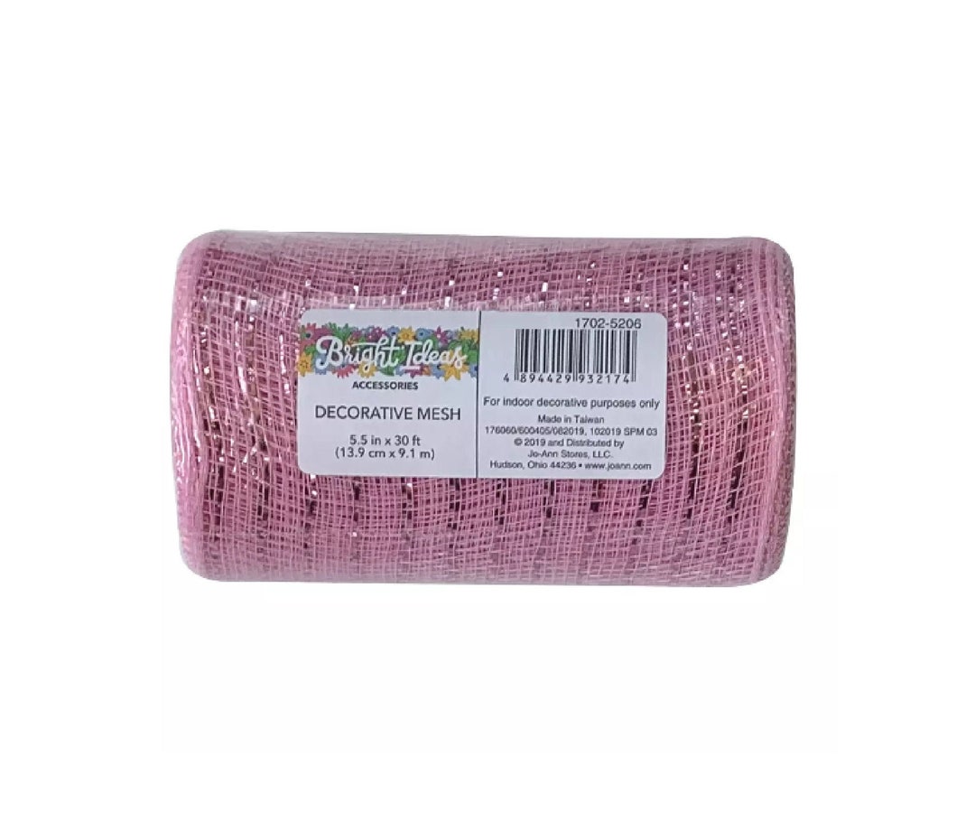 Pink Decorative Mesh Ribbon Roll, 5.5 X 30', Great for Spring Wreaths ...