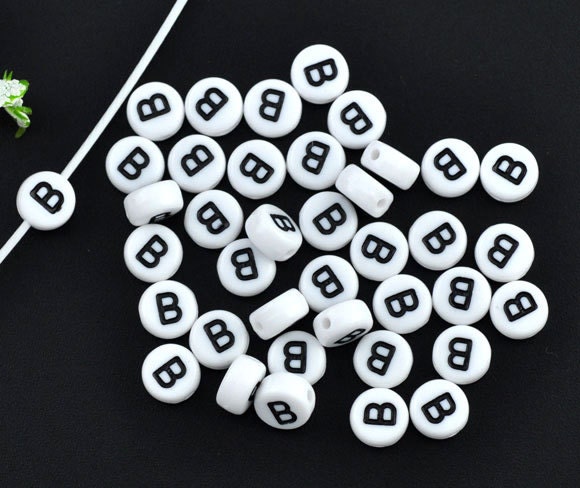 Letter Bead: B Beads Set of 25 7mm Alphabet Bead Letter B - Etsy