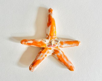 Starfish Ceramic Art Tile, 4.25 X 4.25 Art Tile Coaster, Starfish ...