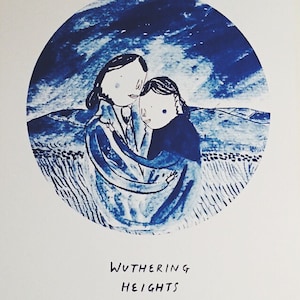 Wuthering Heights 'heathcliff & Cathy Embrace' Print - Etsy