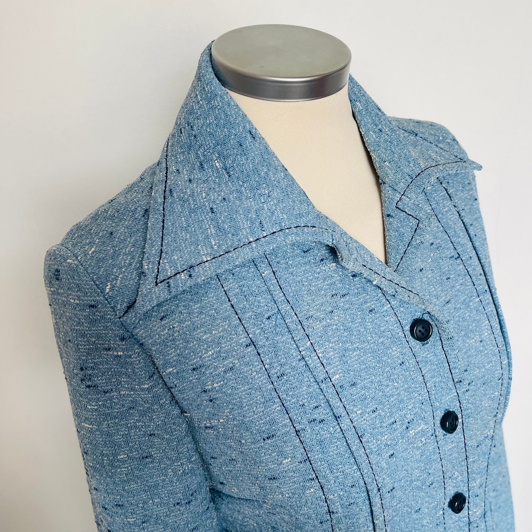 Vintage Ladies Suit Crimplene Suit Baby Blue Jacket Skirt - Etsy UK