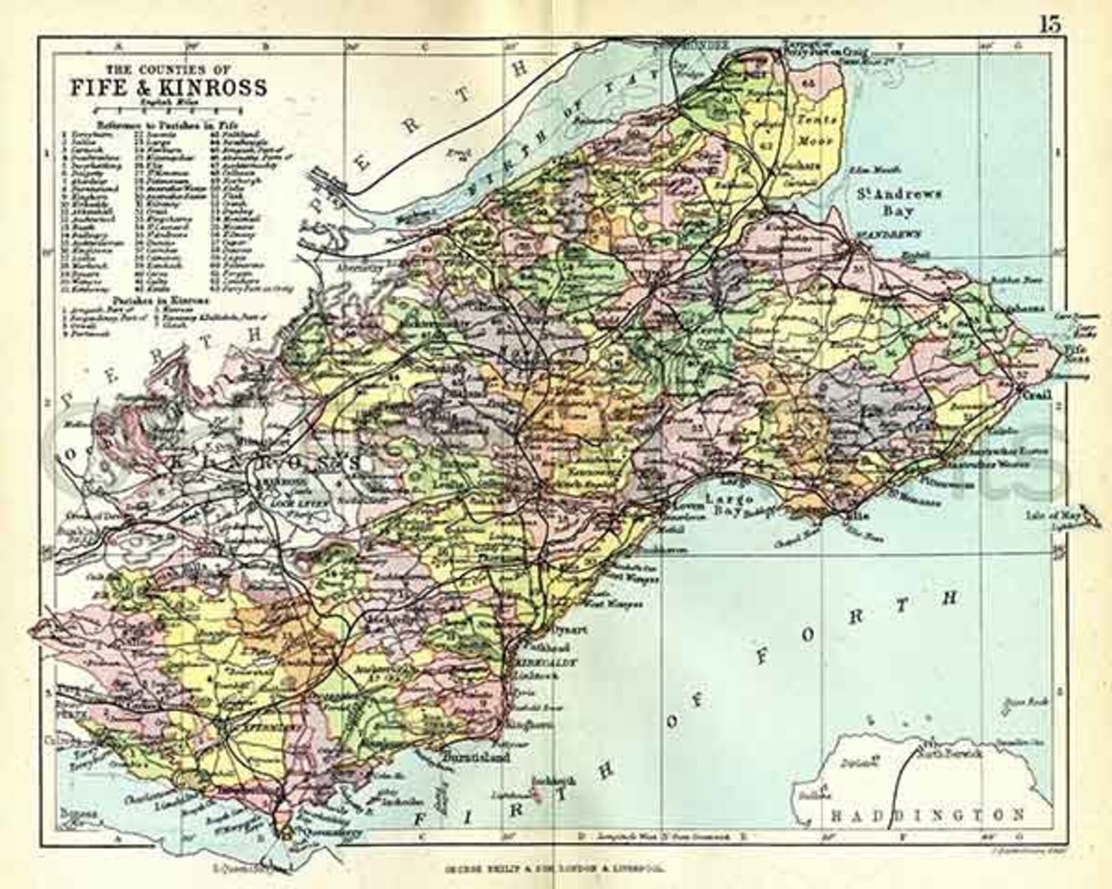 Fife and Kinross Shire Antique Scottish County Map A3 Size - Etsy