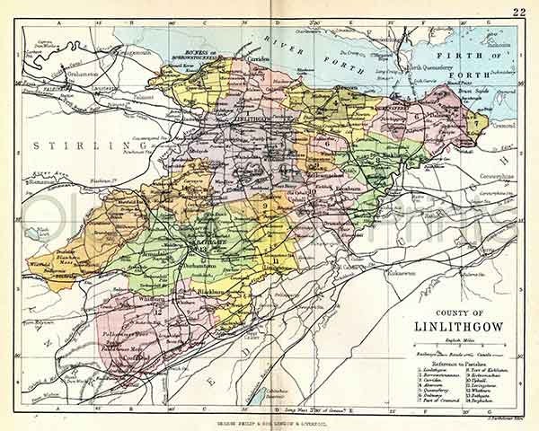 Linlithgow Old Map Linlithgow History Linlithgow Genealogy Linlithgow ...