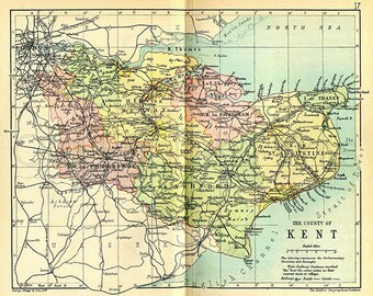 Old Map of Kent - Etsy UK
