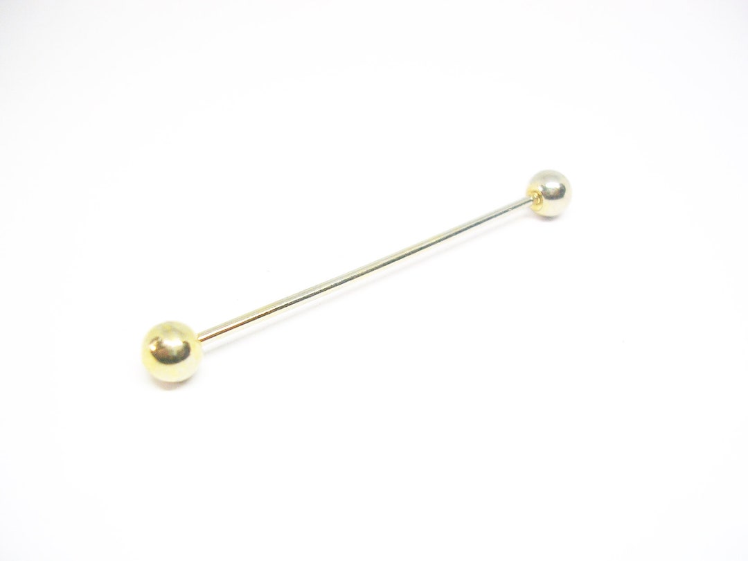 Vintage Collar Pin Ball End Screw Style Gold Tone Collar Holder Formal ...