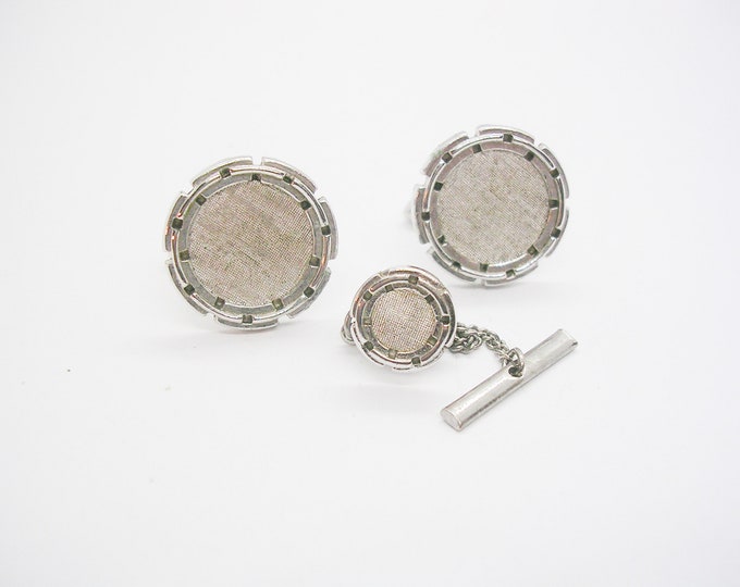Vintage Cuff Links Tie Tack Set SWANK Cufflinks With Matching - Etsy