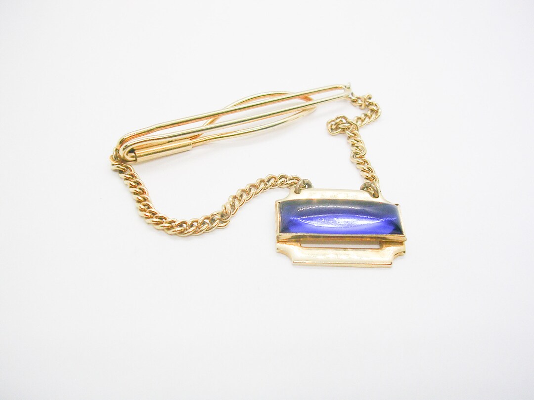 Tie Chain Vintage Tie Clip With Chain and Guard MANLEIGH USA Men ...