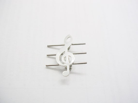 Sterling Silver Treble Clef Music Note Pin Brooch Mak… - Gem