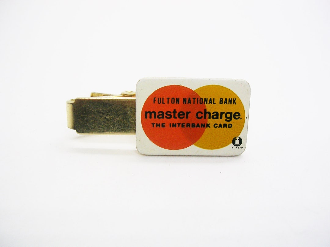Tie Clip Master Charge the Interbank Card Tie Bar Vintage Formal Wear ...