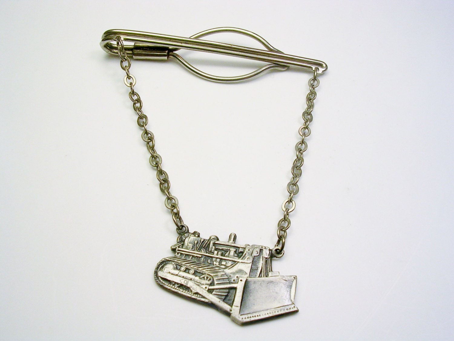 Vintage Swank Tie Chain With Guard Bulldozer Tie Bar METAL - Etsy