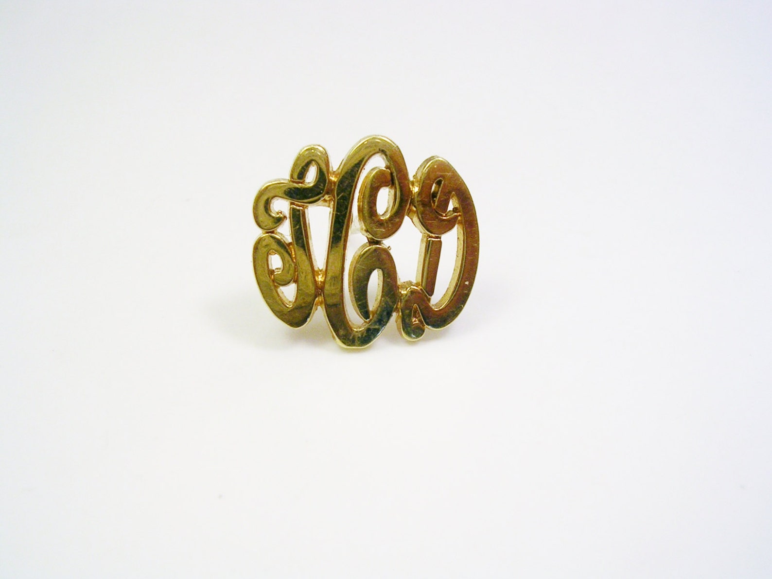 Vintage Initial Tie Tack Letters TCD, Monogram Tie Pin With Chain Anson ...