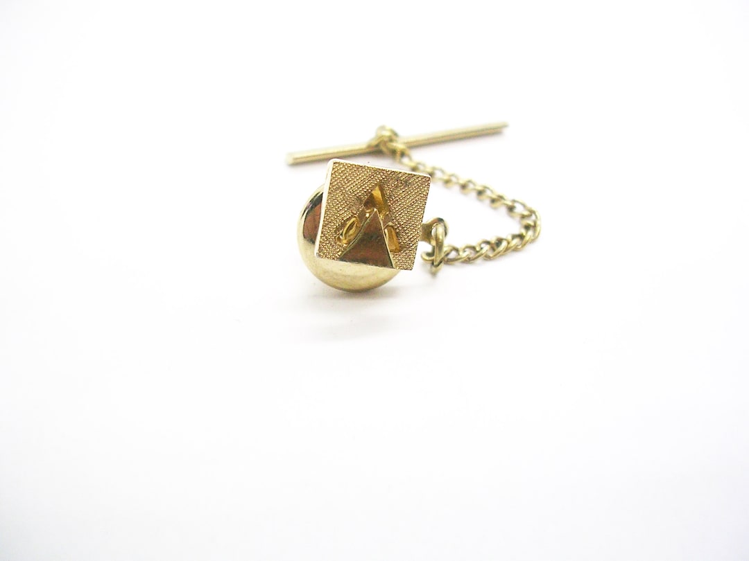 Swank Tie Tack Classic Vintage Tie Pin With Chain Formal Wear Suit ...