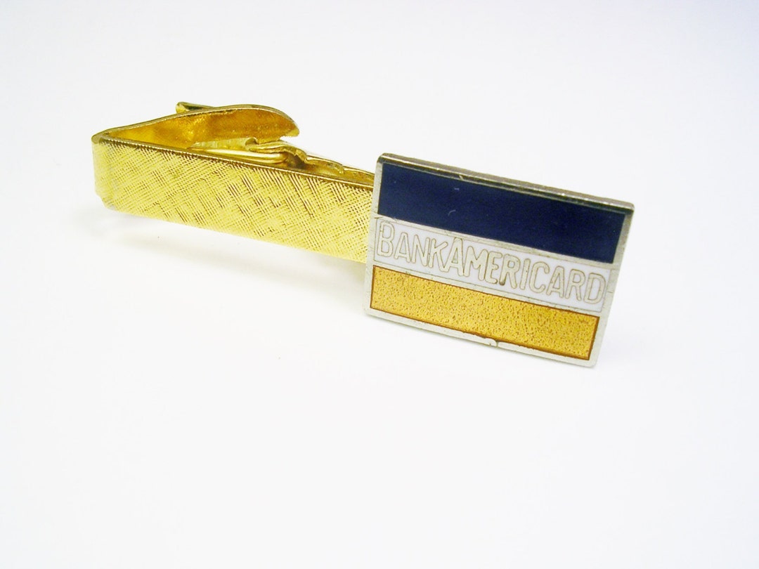 Tie Clip Tie Bar Vintage BANK of AMERICA CARD Tie Accessory Banker Gift ...