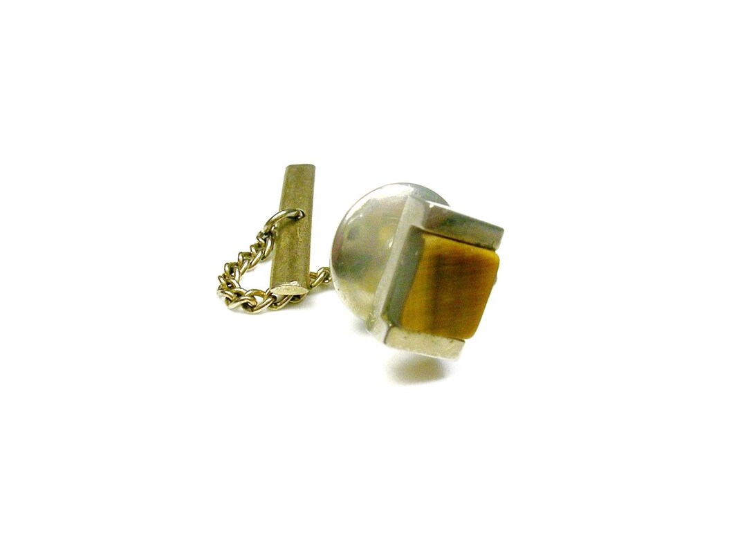 Vintage Tiger's Eye Tie Tack: Formal Wear Jewelry, Groom Gift - Etsy