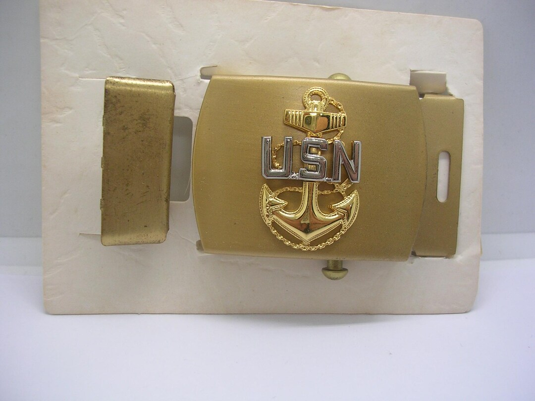 United States Navy Officer Belt Buckle Vintage Original USN Brass New ...