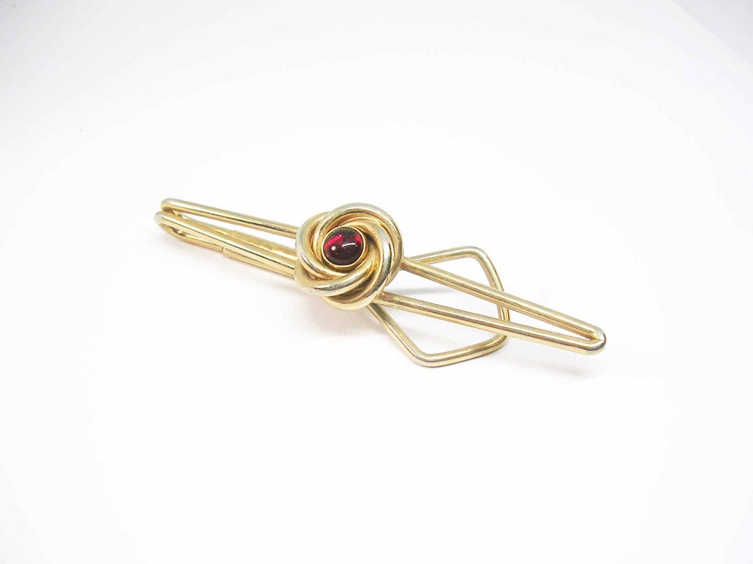 Wedding Tie Bar Vintage Mid Century Swank Tie Clip Forever Knot Groom ...