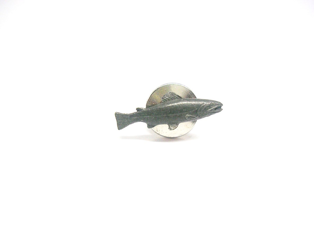 Sid Bell Tie Tack Sterling Silver Vintage Salmon Fish Tie Pin Tully NY ...