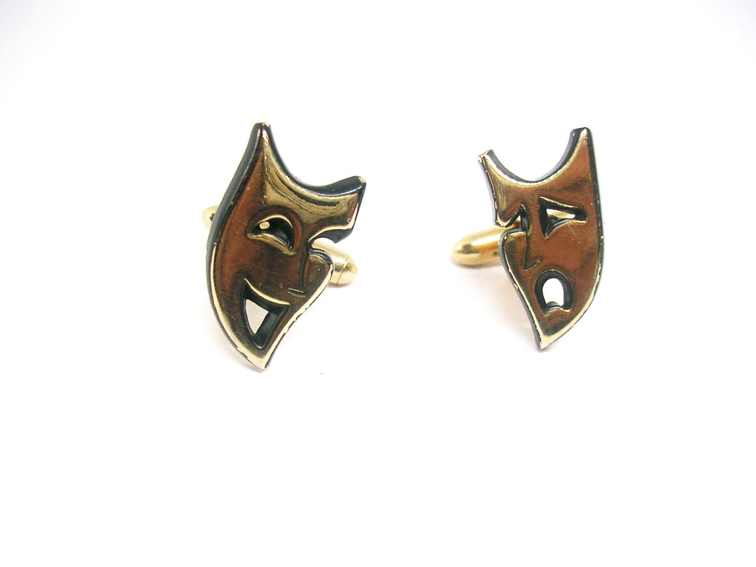 Swank Cufflinks Theater Masks Comedy Tragedy Sock & Buskin Vintage ...