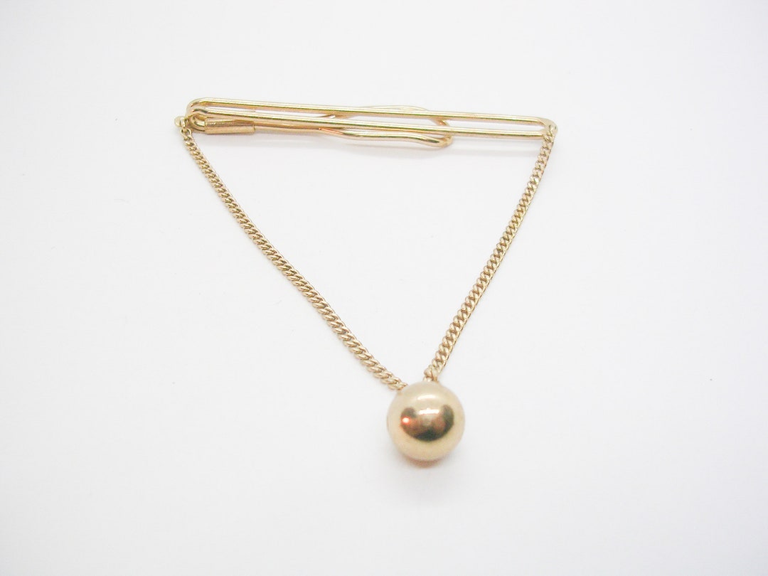 Tie Chain Mid Century Vintage SWANK Tie Clip With Chain Bowling Ball ...