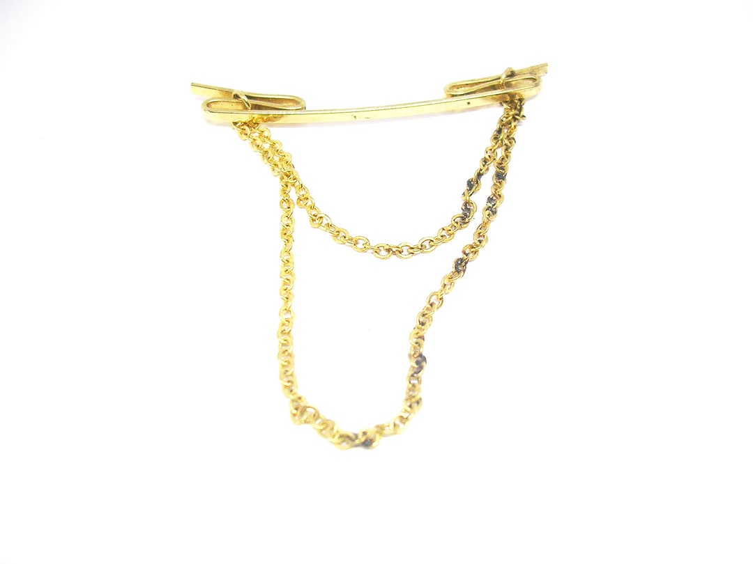 Collar Bar Clip With Chain Vintage Shirt Accessory Formal Wear - Etsy