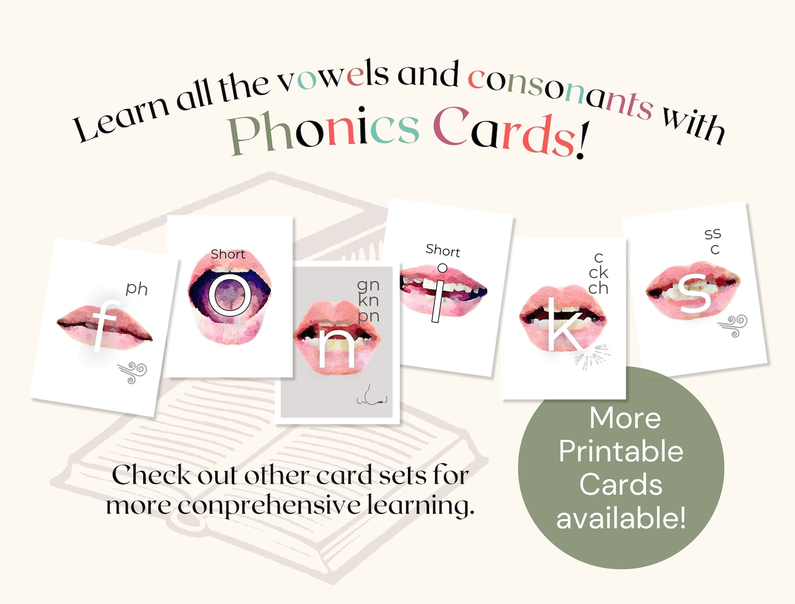 Phonics Vowel Flashcard Speech Sound Wall Printable Mouth Picture Card ...