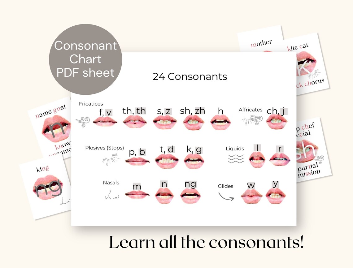 Phonics Consonant Flashcard Speech Sound Wall Printable Flashcards ...