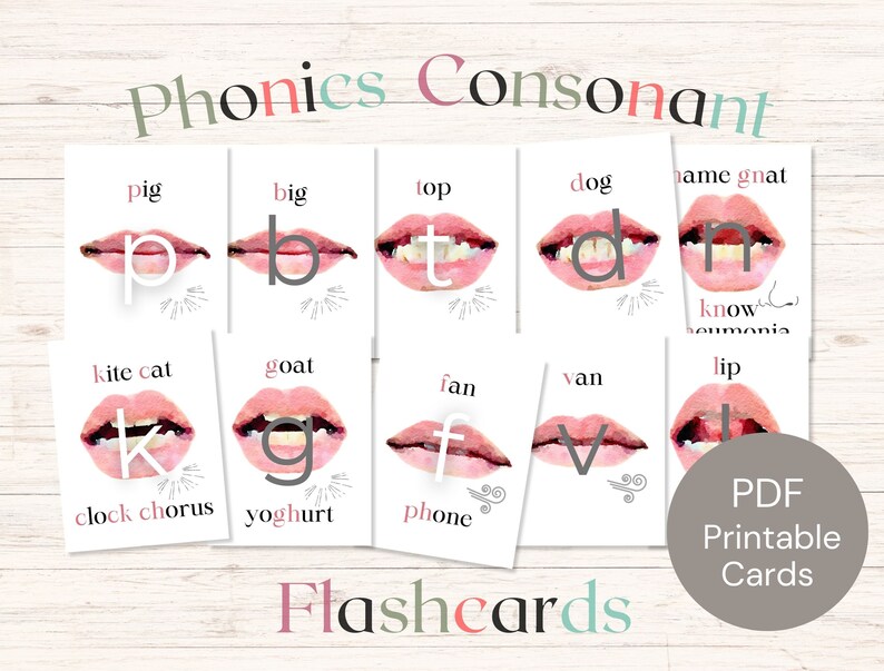 Phonics Consonant Flashcard Speech Sound Wall Printable Flashcards ...