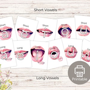 Phonics Vowel Flashcard Speech Sound Wall Printable Flashcard Mouth ...
