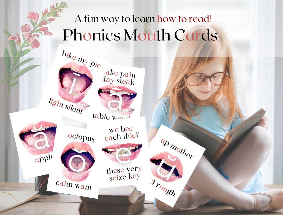 Phonics Vowel Flashcard Speech Sound Wall Printable Mouth Picture Card ...