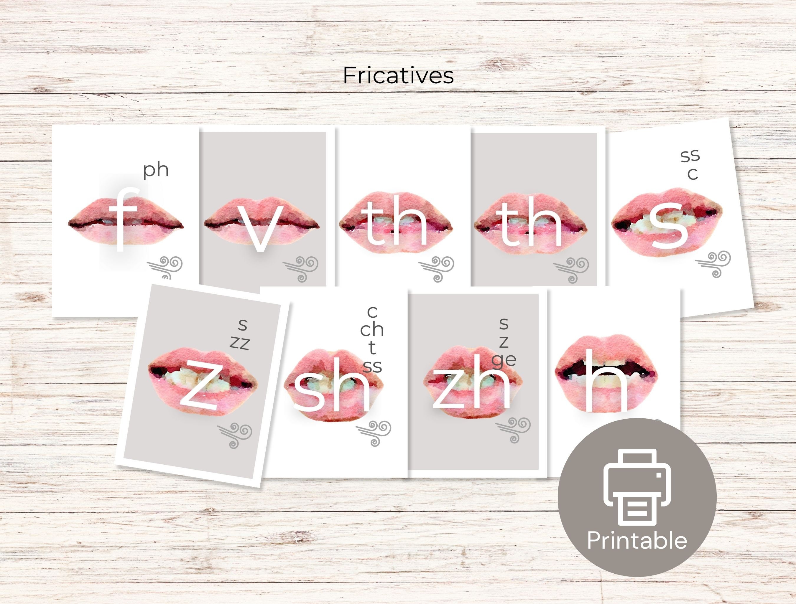Phonics Consonant Flashcard Speech Sound Wall Printable Flashcards ...