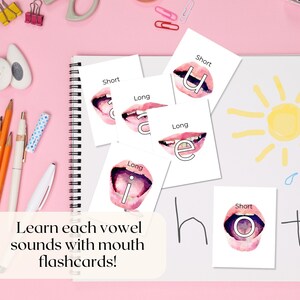 Phonics Vowel Flashcard Speech Sound Wall Printable Flashcard Mouth ...