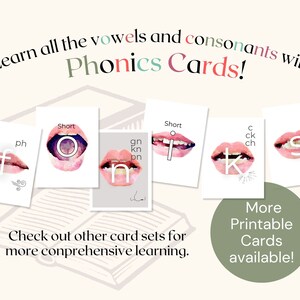 Phonics Vowel Flashcard Speech Sound Wall Printable Flashcard Mouth ...