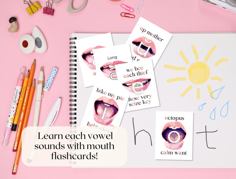 Phonics Vowel Flashcard Speech Sound Wall Printable Mouth Picture Card ...