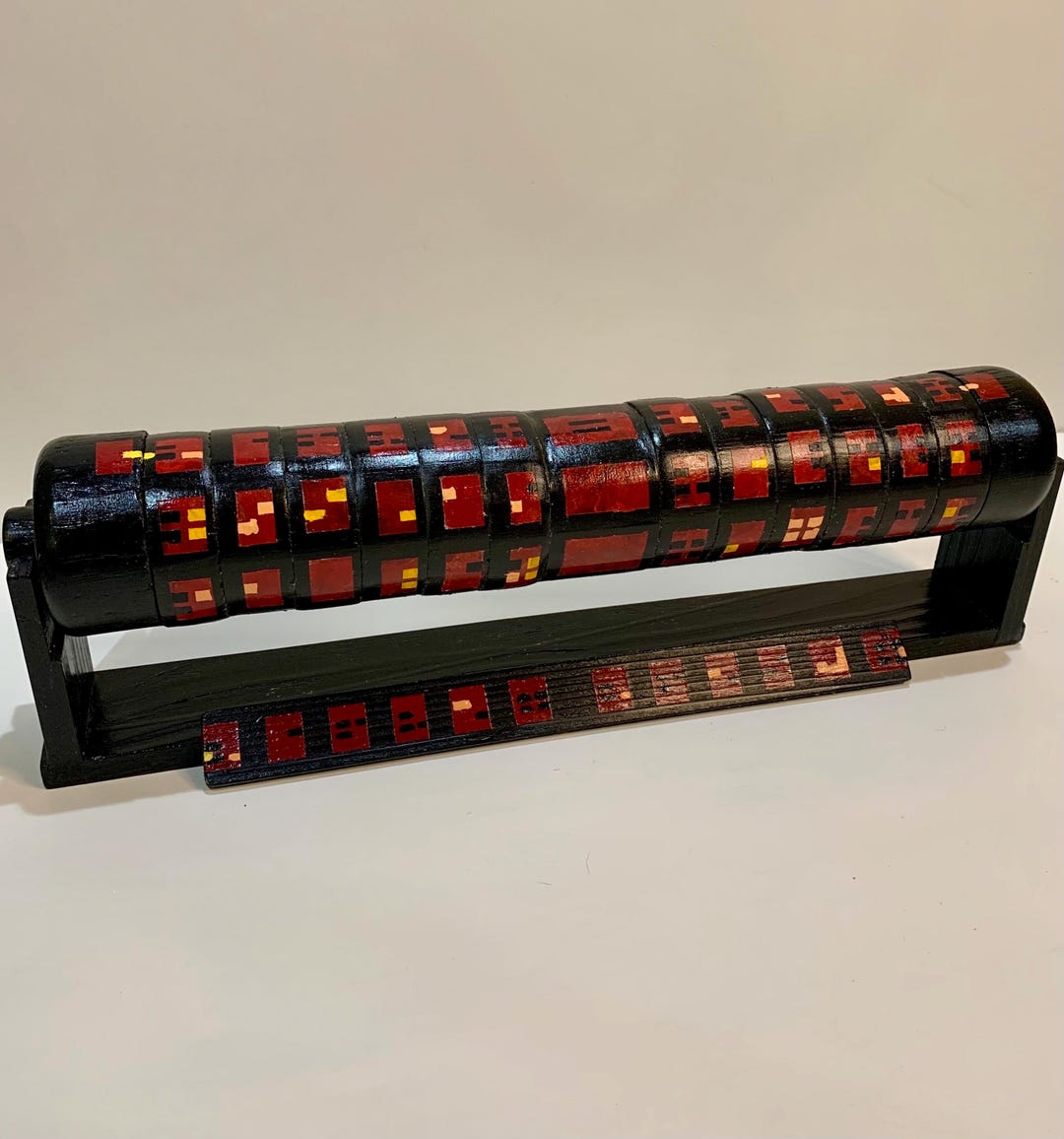 LARGE WOOD CRYPTEX Puzzle Box Dual Chamber Vault Handmade All Wood 18 ...