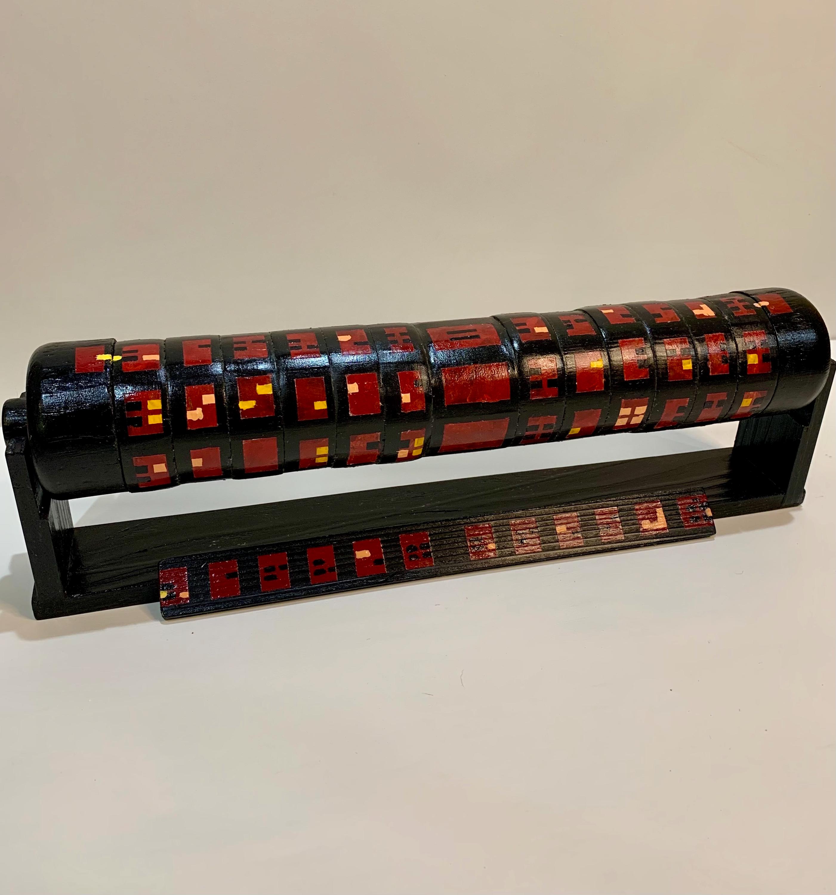 LARGE WOOD CRYPTEX Puzzle Box Dual Chamber Vault Handmade All Wood 18 ...